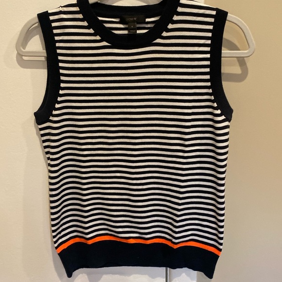 J. Crew | Tops | J Crew Navy White Striped Shell | Poshmark